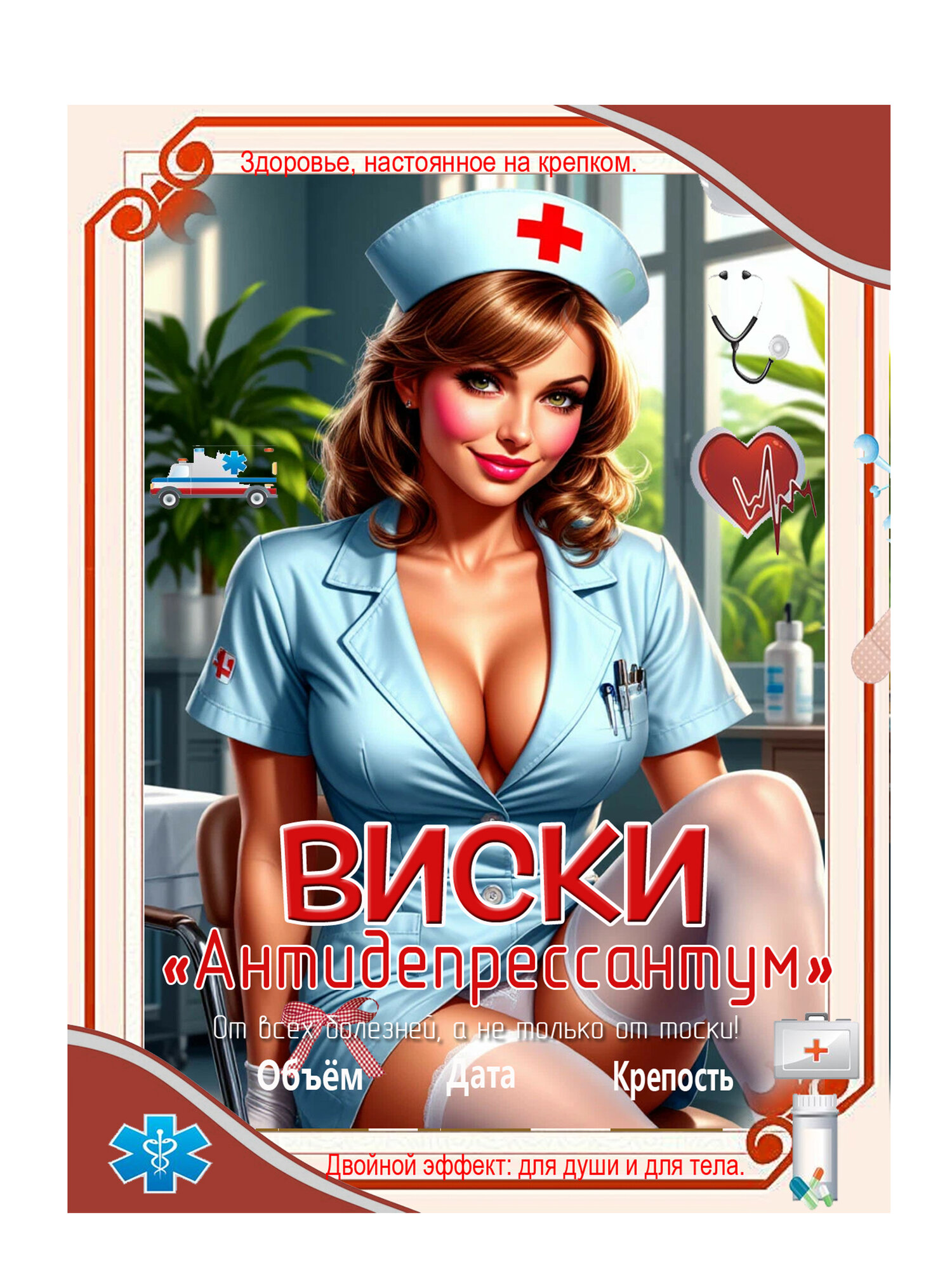 Этикетки - наклейки на бутылку домашнего виски на самоклеящейся основе. /10х7 см/ 24 шт