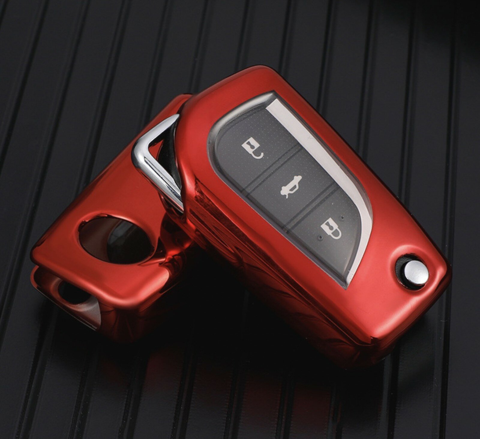 Защитный чехол MyPads для ключа Toyota ярко-красный, легкий и прочный