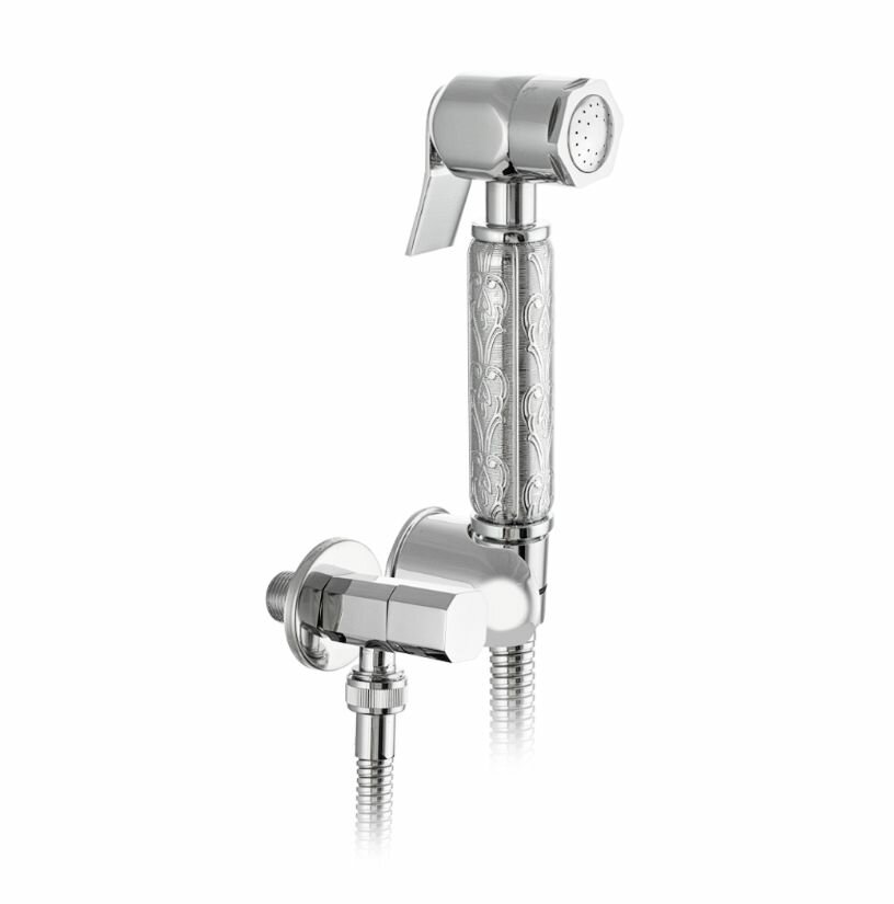 Магнус - Набор биде гигиенический (шаровый кран + лейка + шланг), металлический, хромированный