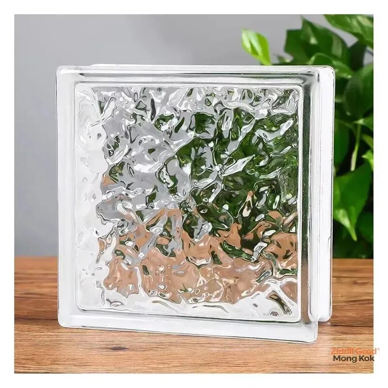 Набор из 6 полых стеклянных кирпичей для перегородок, размер 190x190x80 мм.