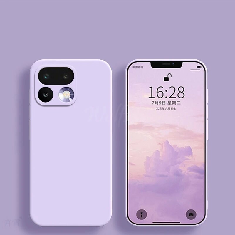 Чехол для Realme 16 Pro Plus из жидкого силикона, простой резиновый realme 16 Pro+, Grass Purple