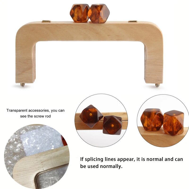 Ручка для сумки из дерева и смолы Amber, изогнутая