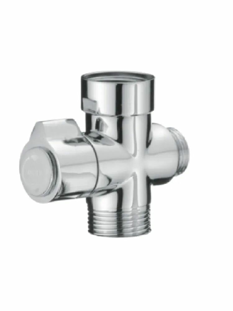 Дивертор для смесителя OUTE, картриджный переключатель воды смесителя с душевой лейки на излив, 1 вход - 3/4", 2 выхода - 1/2" и 3/4", корпус латунь