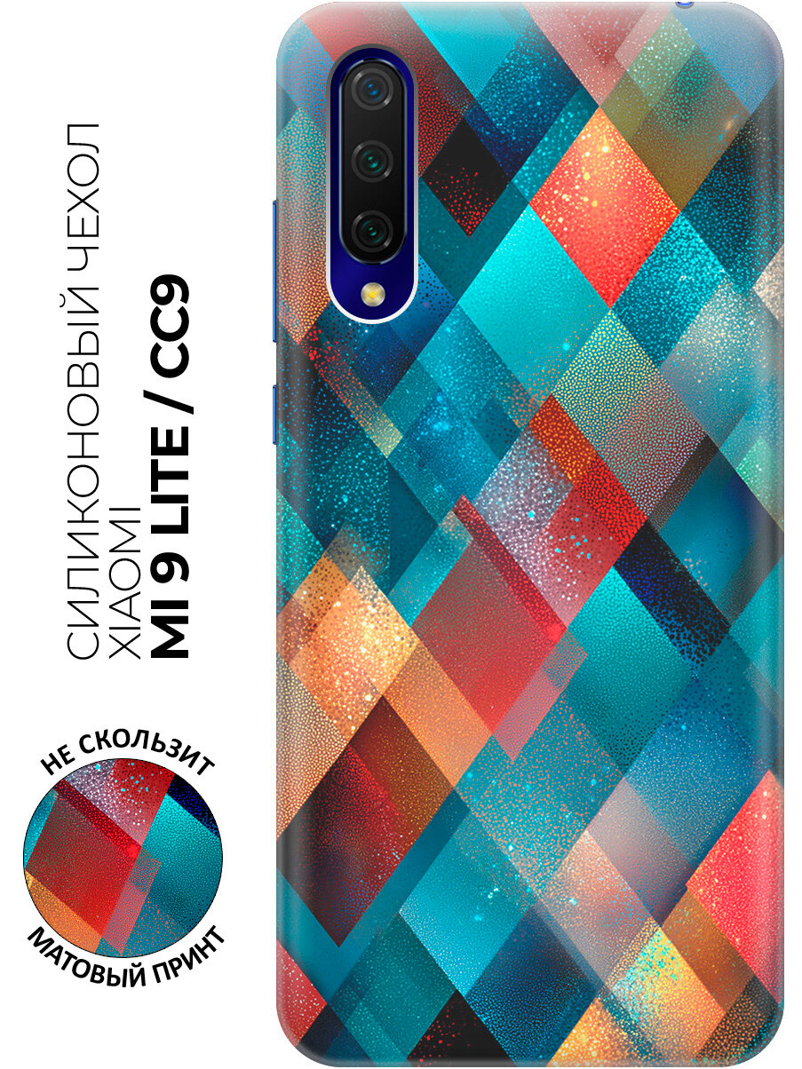 Силиконовый чехол на Xiaomi Mi 9 Lite / CC9 с принтом "Ромбовая пульсация"