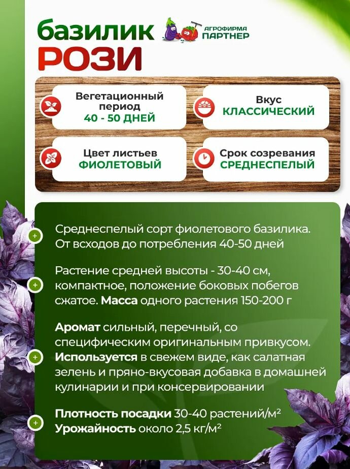 Семена базилика Рози — фото 1
