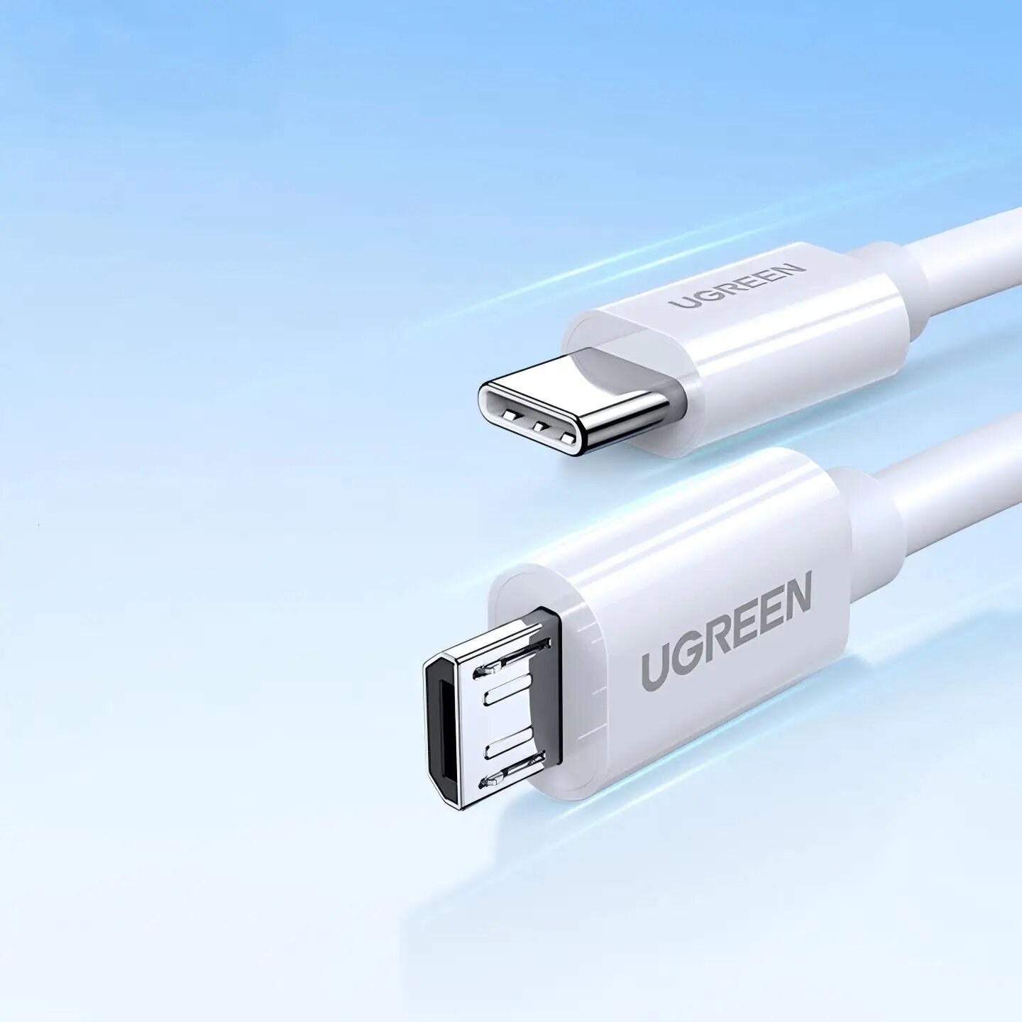 Кабель UGREEN Type C - Micro USB, 1.5 м, 2A, для зарядки и передачи данных, для Android-смартфонов, наушников, ноутбуков, USB-C кабель OTG.