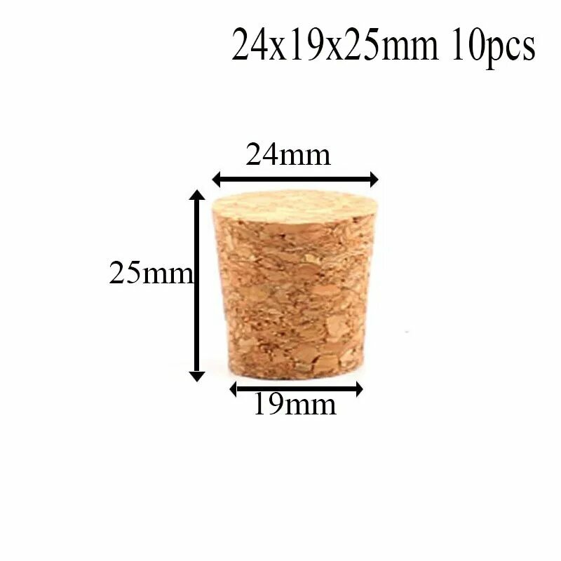 Деревянные пробки для пробирок 8-58 мм 24x19x25mm 10pcs