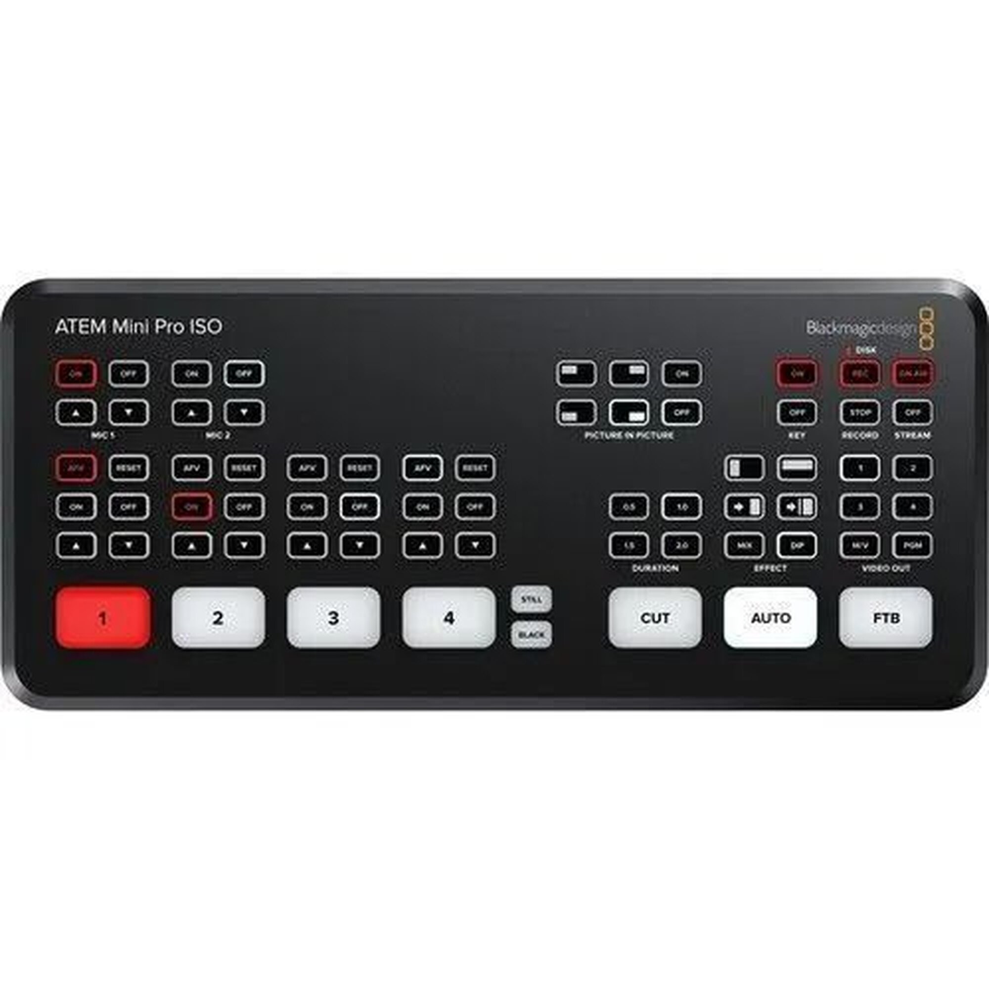 Синтезатор Blackmagic Design ATEM Mini Pro Iso, цифровой, 12 каналов, черный