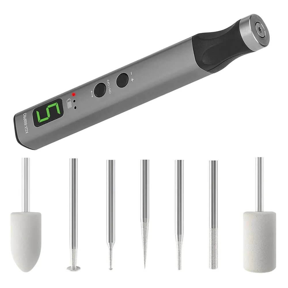 Набор 1 гибкая полировальная ручка с 7 насадками эргономичная для различных материалов