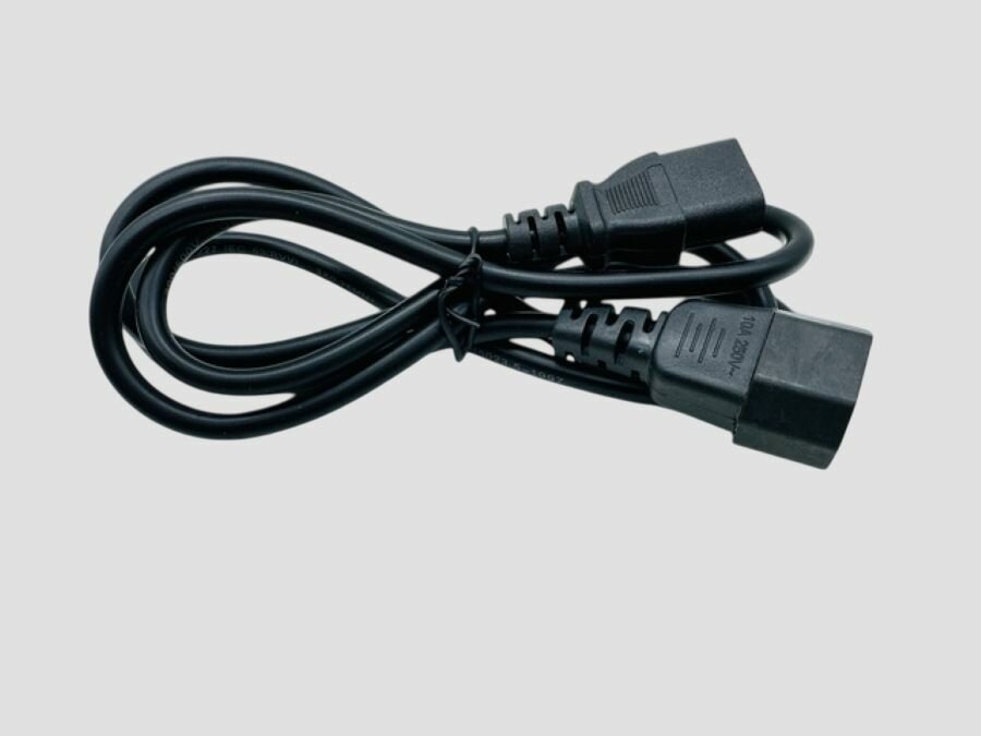 Кабель питания для подключения электрооборудования 1.5 м C13 - C14 черный