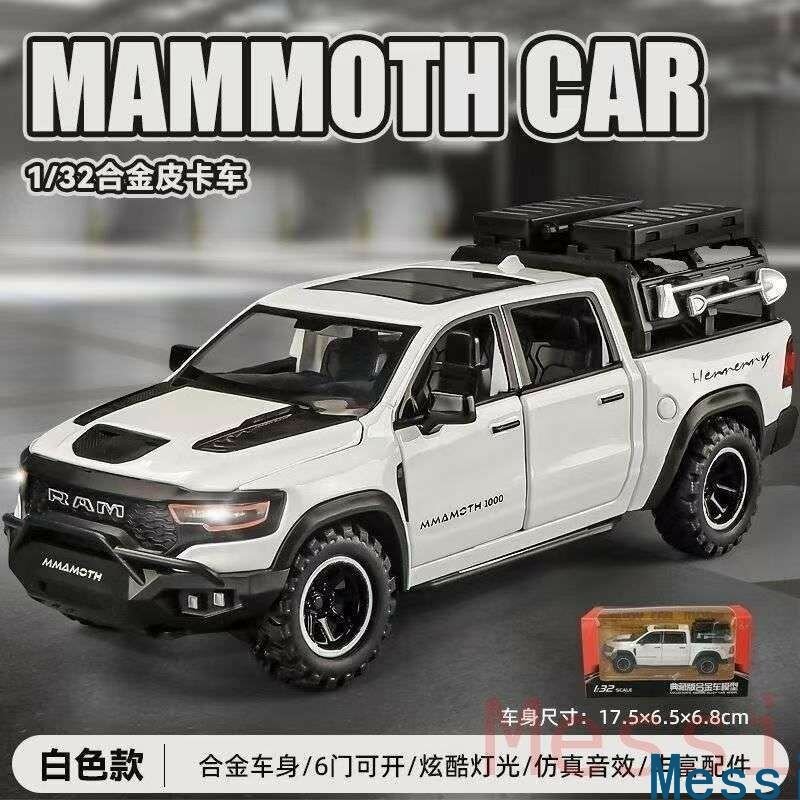 Машинка металлическая в подарочной коробке RAM Mammoth 1:32, Коллекционная модель машины для взрослых, Игрушечный автомобиль с звуковыми и световыми эффектами для детей