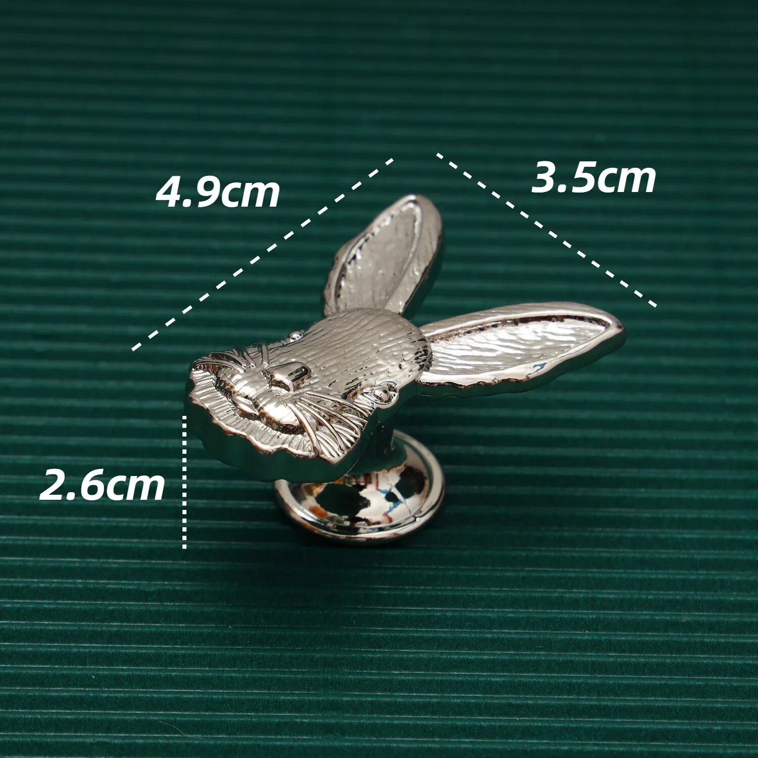Мебельная ручка Silver-Rabbit, серебряная, 4.9x3.5x2.6 см