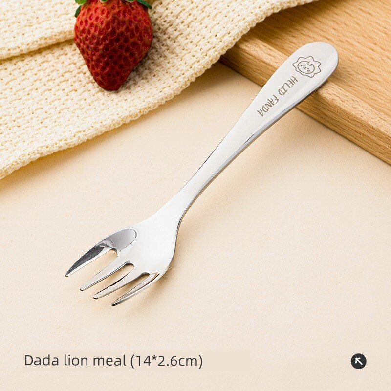 Dada Lion вилка из нержавеющей стали 316L, утолщенная цельная конструкция для детских обедов