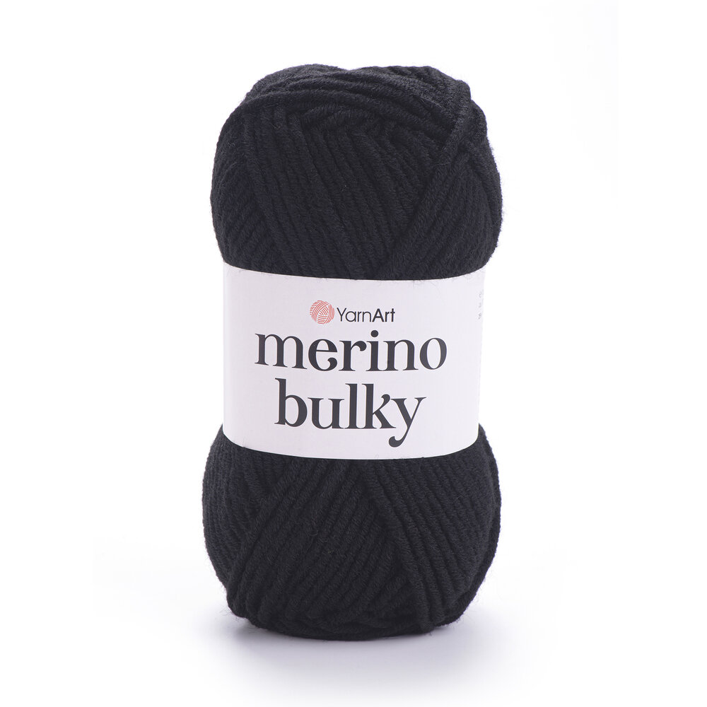 Пряжа для вязания YarnArt Merino bulky 585 черный 100 гр/100 м 25% шерсть, 75% акрил