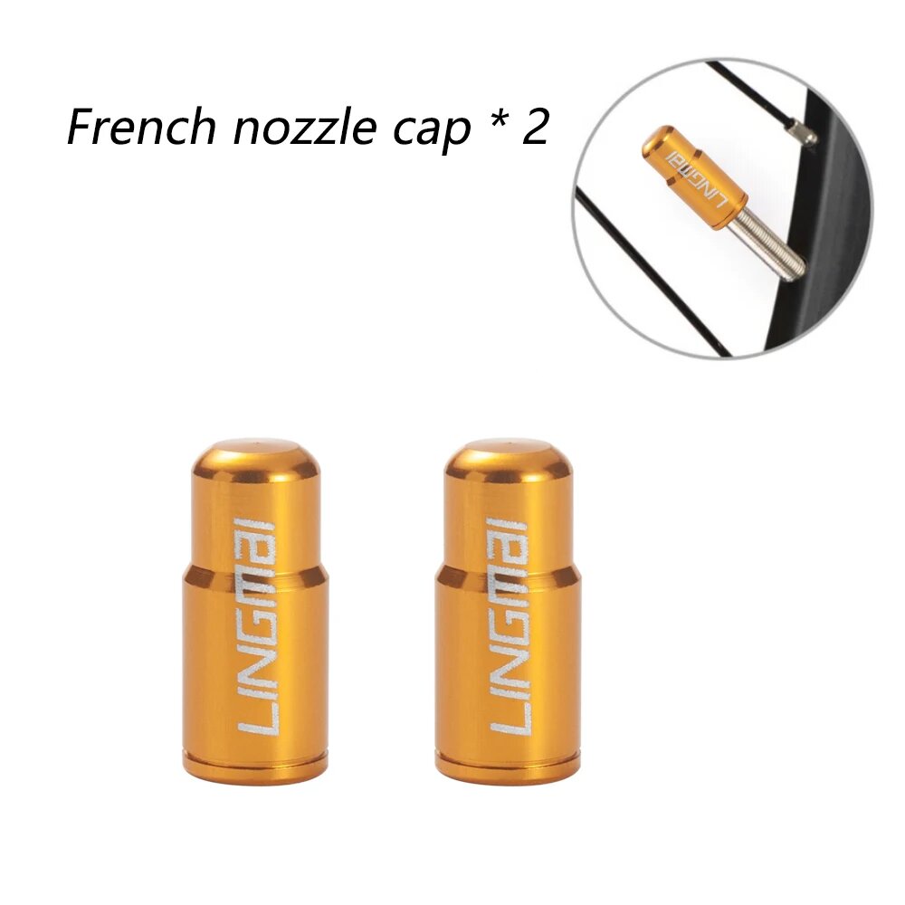 Алюминиевые колпачки для велосипедных клапанов 2 шт. Оранжевый, 2pcs Golden Presta