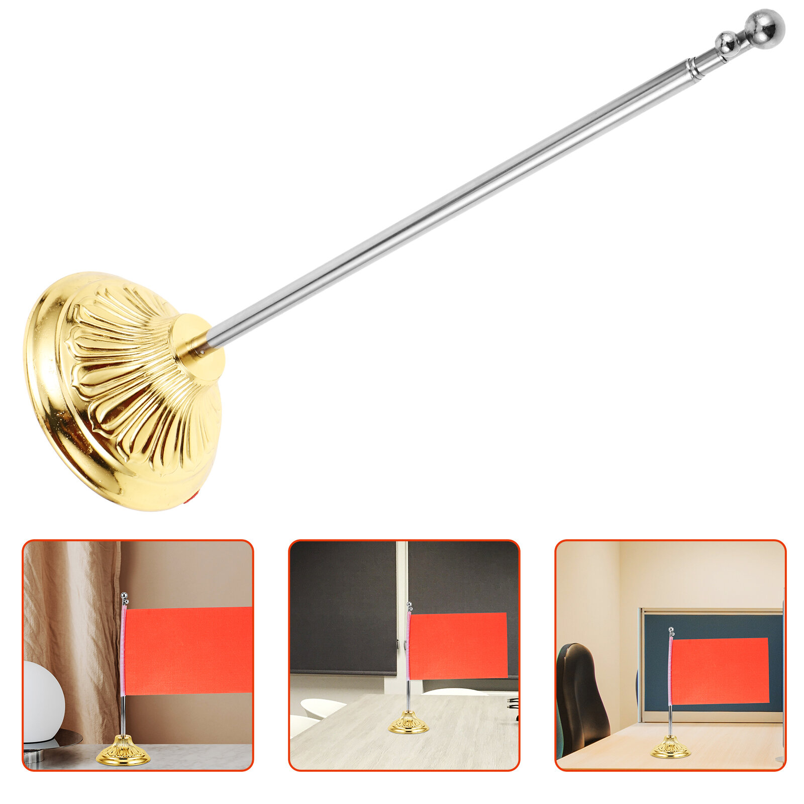 Металлическая подставка для флажков золотого цвета, 4 шт для рабочего стола и офиса