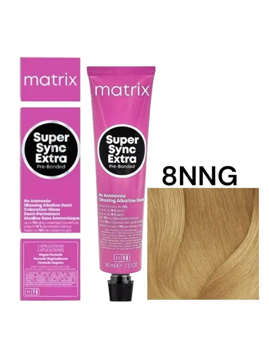 Краска для волос Matrix Super Sync Pre-Bonded, Деми-перманентный краситель для волос, 8NNG