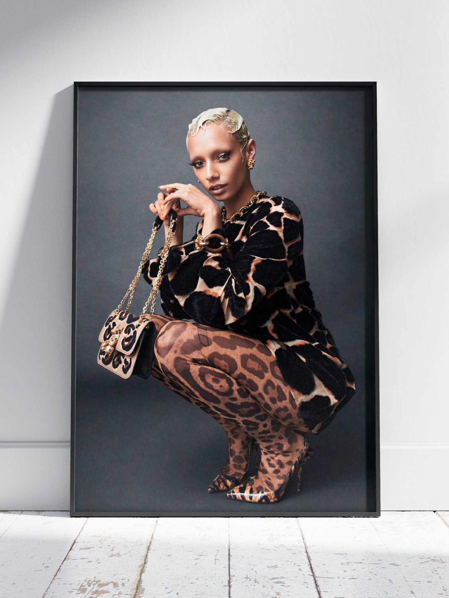 Плакат на стену для интерьера Джаззелль Занаутти (Jazzelle Zanaughtti - Uglyworldwide 40) - Постер по модели, бренду и моде формата A4 (21x30 см)