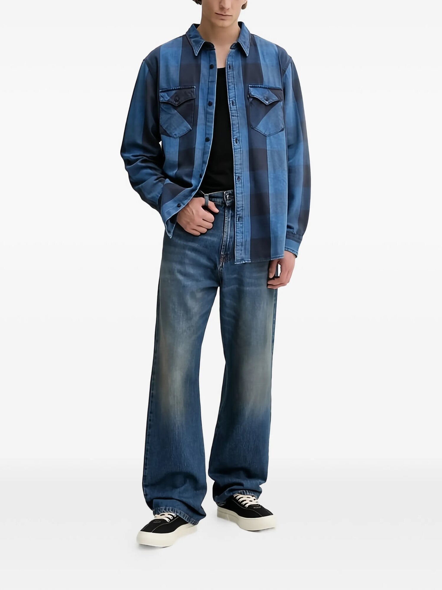 Рубашка Levi's Check pocket shirt, размер S, blue — фото 1