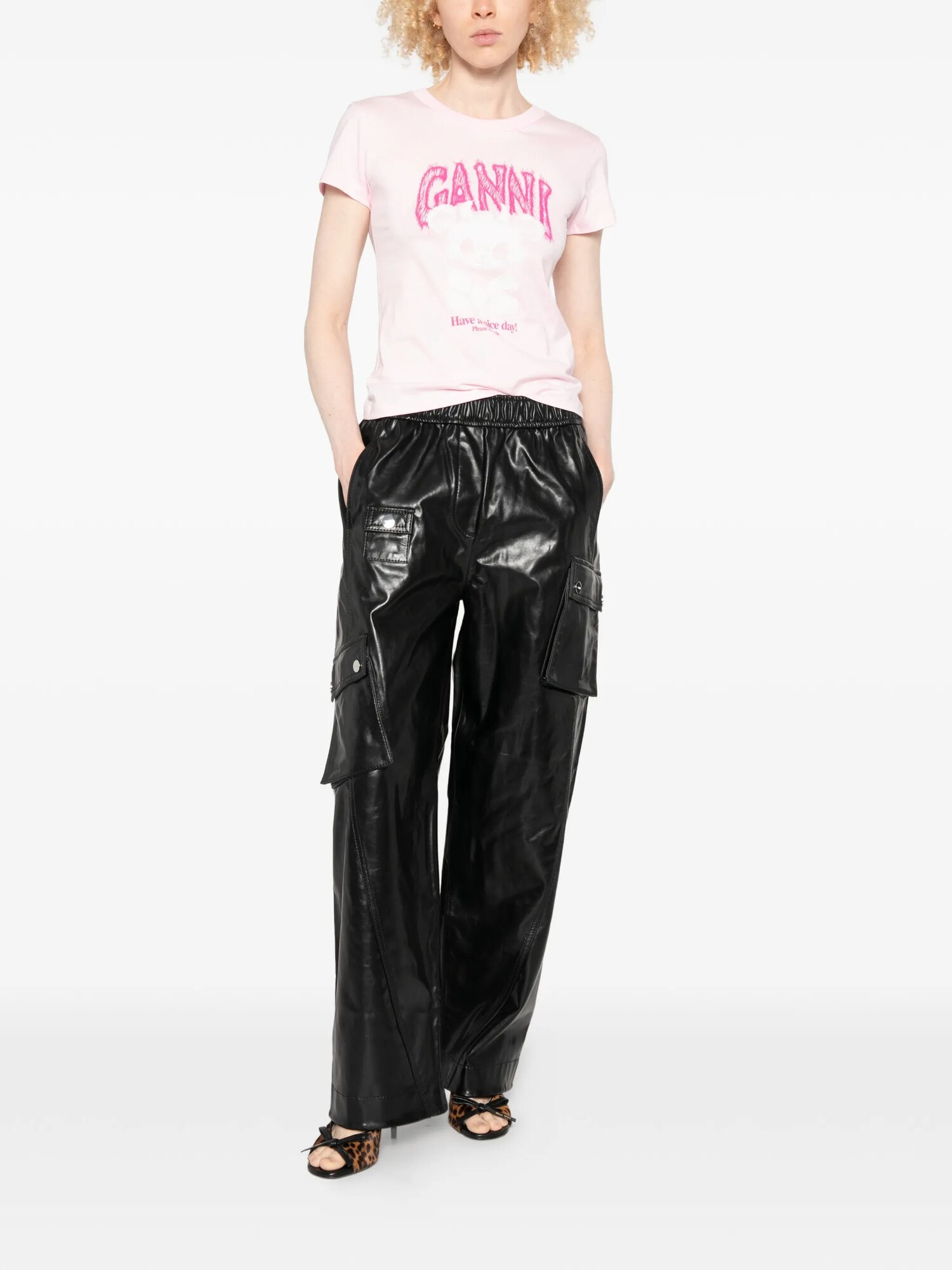 Брюки GANNI Cargo trousers, размер 42, black/black — фото 1