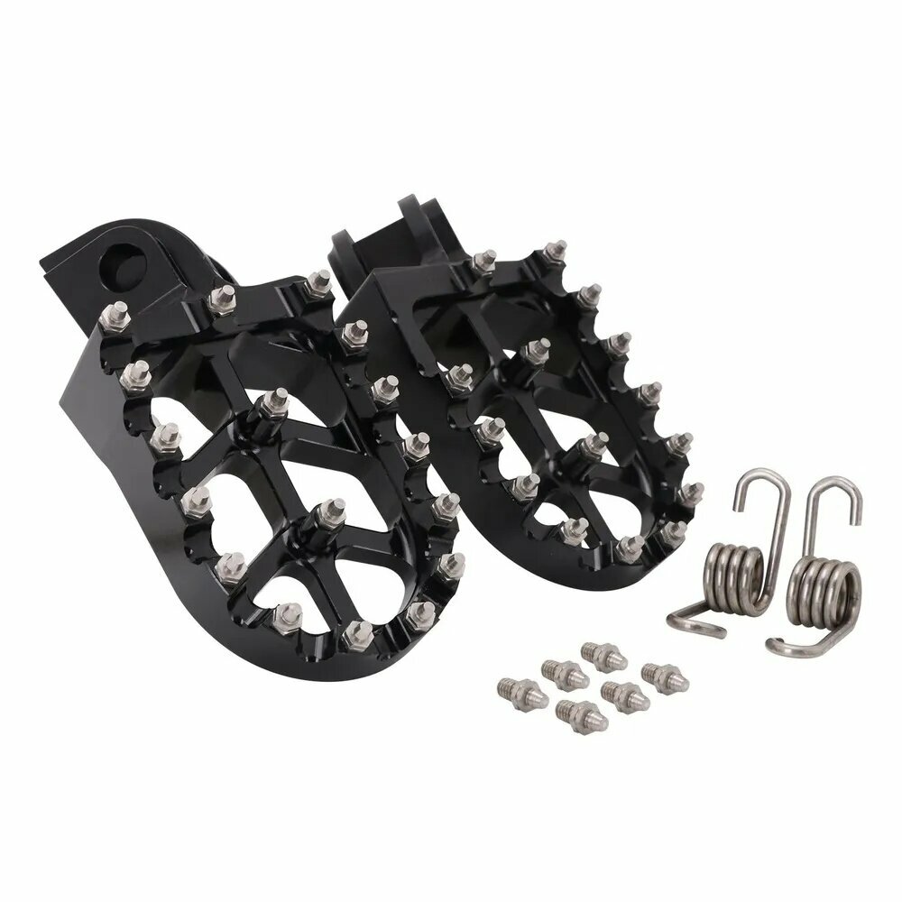 Подножки водителя для KTM SX/EXC/XC и Husqvarna FC/FE/TE (2014-2016). Алюминий CNC, твердое анодирование, сменные шипы из стали, черные