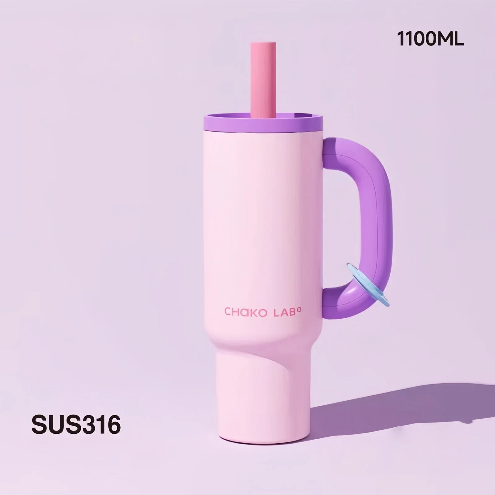 Chako Lab, Термокружка для воды, 1000 мл (Розово-Голубая)