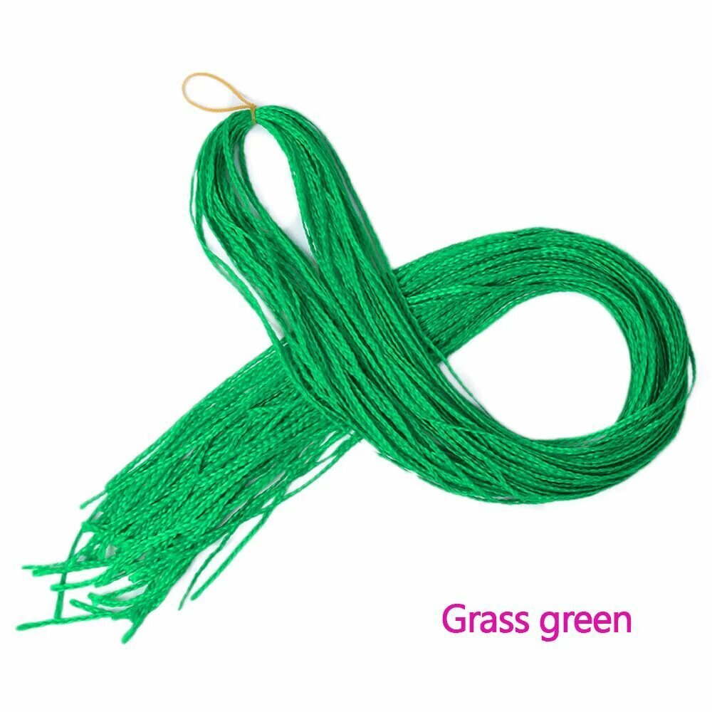 Синтетические косички Budabudabuda Zizi 28 дюймов, коричневые, розовые, синие, 1Pc, Grass green