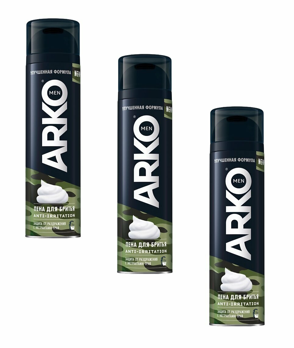 Пена Arko Men для бритья Anti-Irritation, 200мл 3шт
