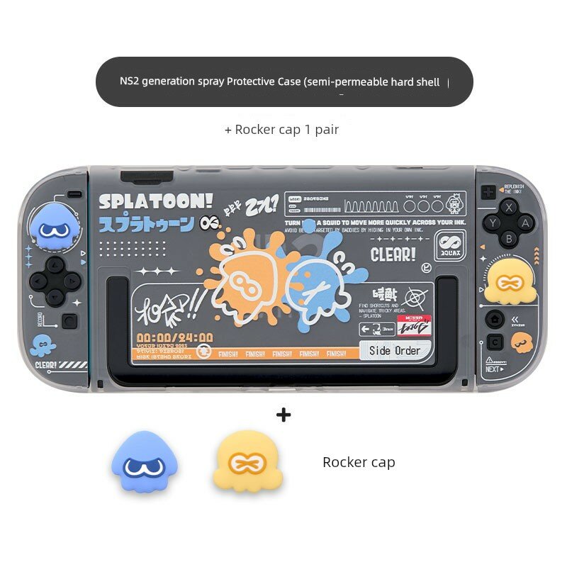 Случайный кейс Splatoon 3 для Nintendo Switch 2 с ручками, полупрозрачный