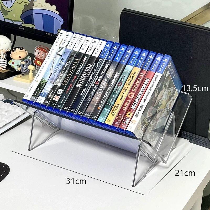 Прозрачный универсальный держатель для игровых дисков PS4, PS5 и Switch - Организатор для картриджей на столе, 1 шт