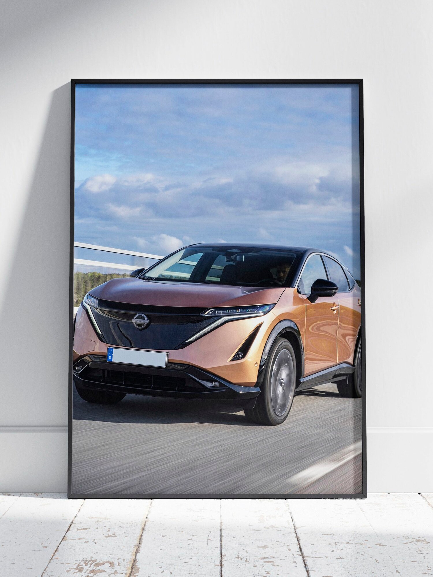 Плакат на стену для интерьера Авто и Мото (Ниссан Ария - Nissan Ariya 3) - Постер по транспорту формата A3 (30x42 см)