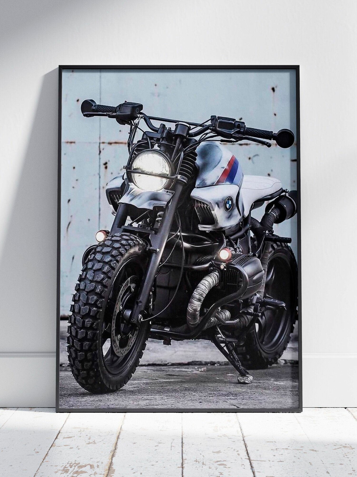 Плакат на стену для интерьера Мотоцикл (BMW R nineT 10) - Постер по мото и байкам формата A3 (30x42 см)