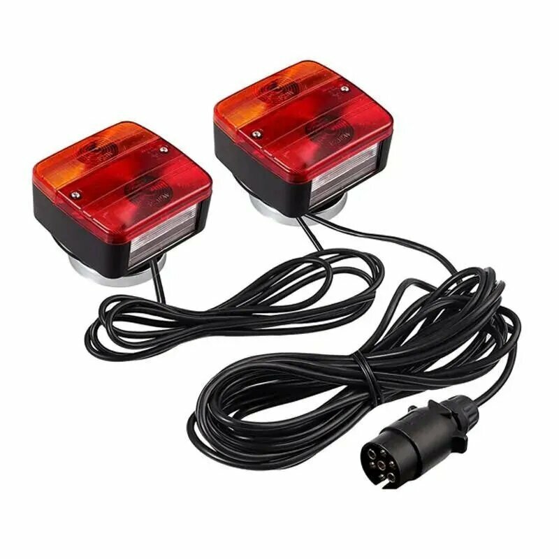Фары автомобильные, 2 шт, арт. 12-вольтовые задние фонари для прицепов с магнитным креплением, задние фонари для пикапов и грузовиков, 7-контактный разъем, стробоскопические сигнальные огни