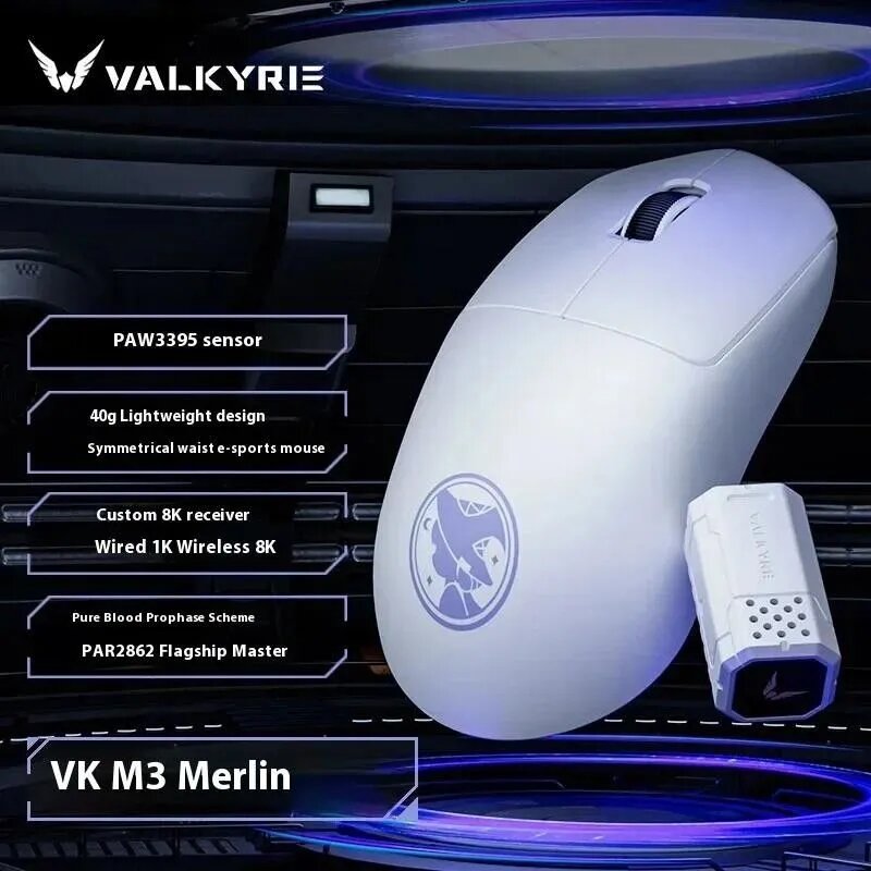 VALKYRIE VK M3 Lite Беспроводная Игровая Мышь Трёхрежимная PAW3950 Кастомизированная Лёгкая Мышь Аксессуары Для Геймеров ПК