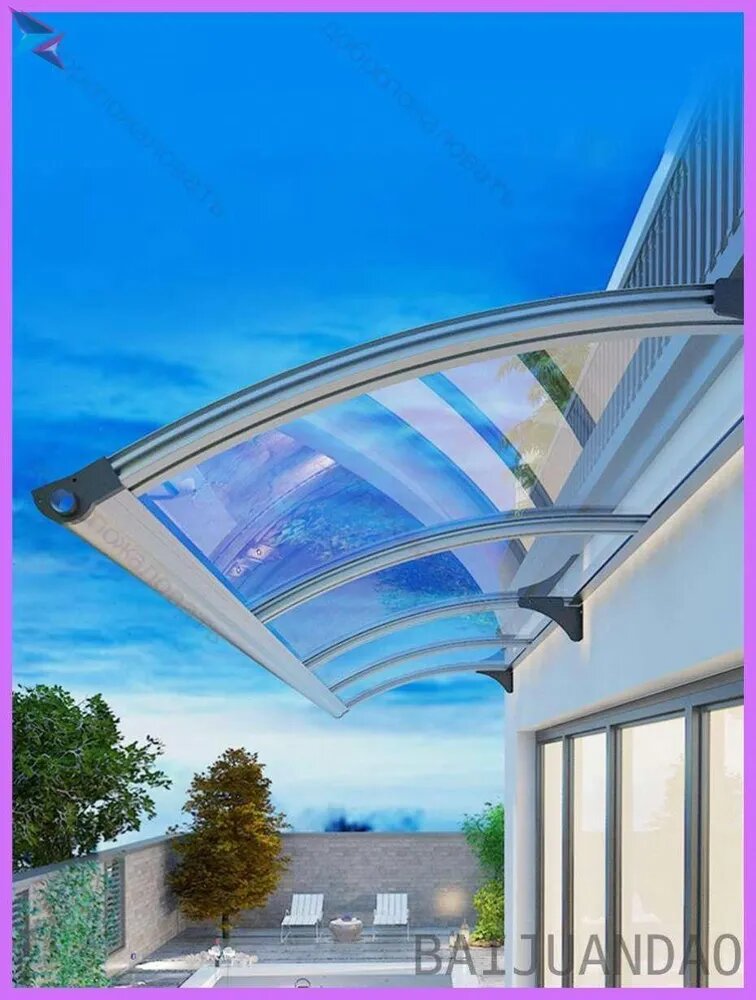 Козырек для входной двери, для дома усиленный , навес к дому из поликарбоната удлинение 65 смqz