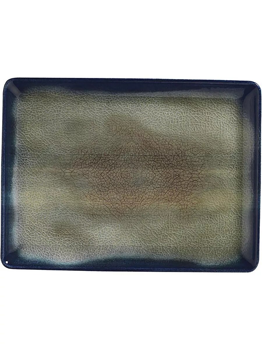 Тарелка сервировочная KUTAHYA Nanocream Dark Blue прямоугольная, 18x13 см
