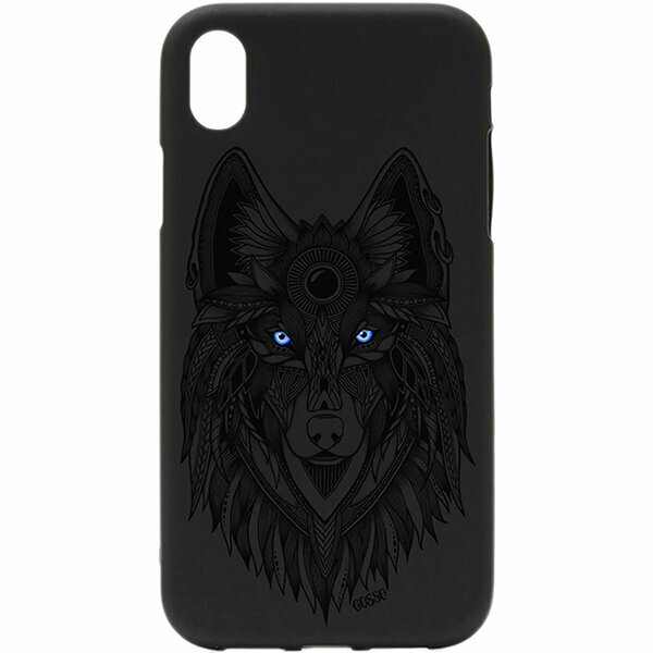 Силиконовый чехол на Apple iPhone XR / Эпл Айфон Икс Эр с рисунком "Grand Wolf" Soft Touch черный