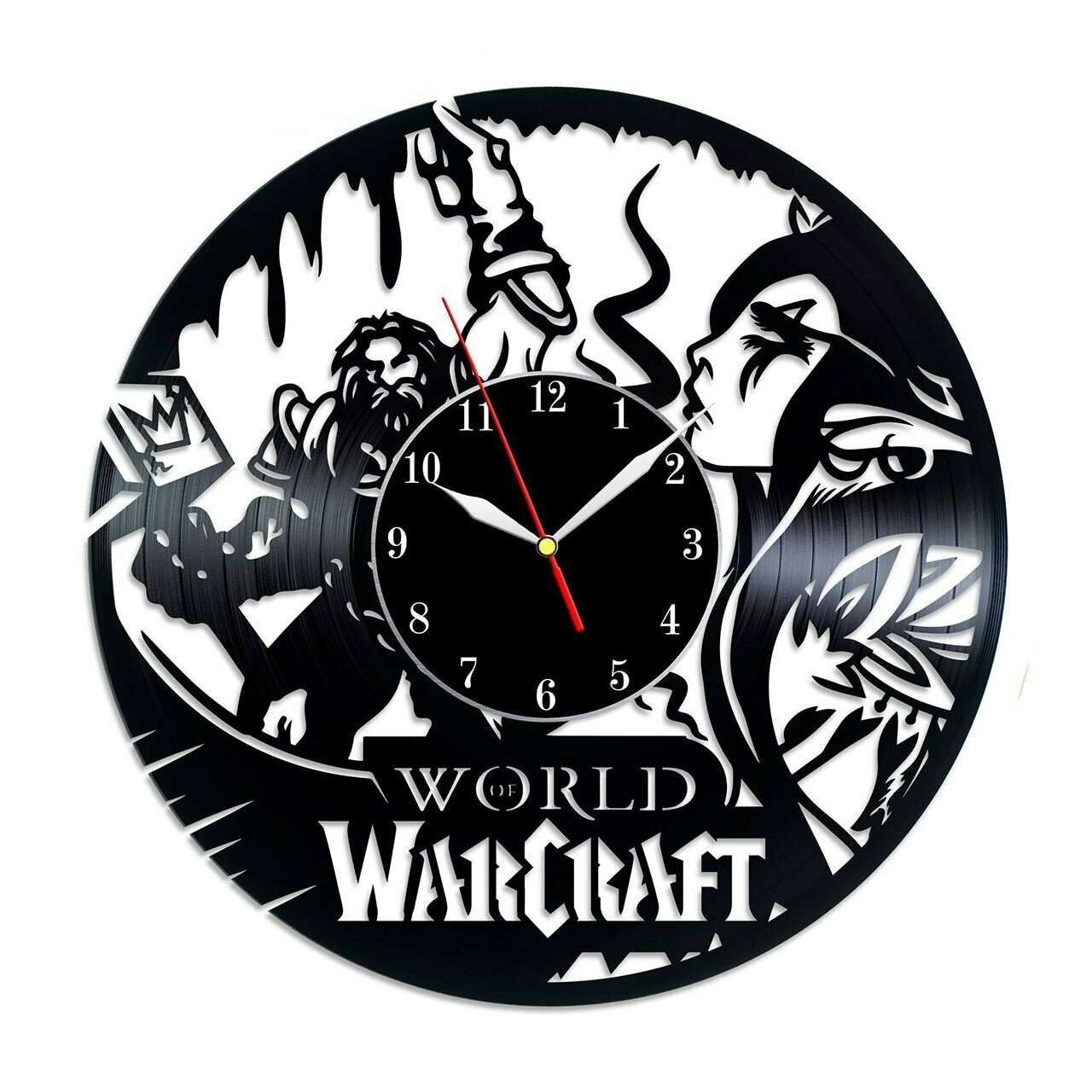 Часы из виниловой пластинки (c) VinylLab World of Warcraft, диаметр 30 см