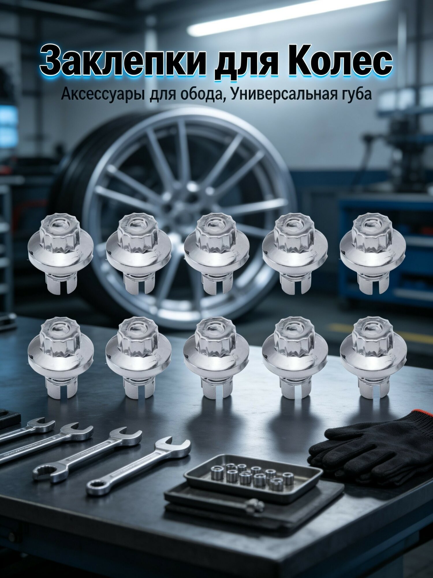 10 шт заклепки для колес, декоративные винтовые украшения для обода автомобиля из ABS с гайками для замены и улучшения внешнего вида