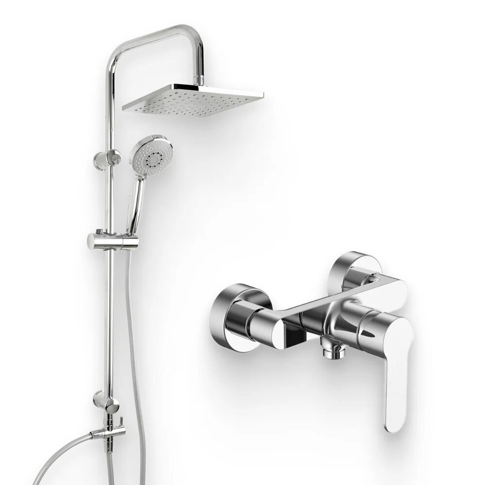 Душевой комплект Смеситель для душа Aquanet Passion AF300-30С, хром / Стойка S