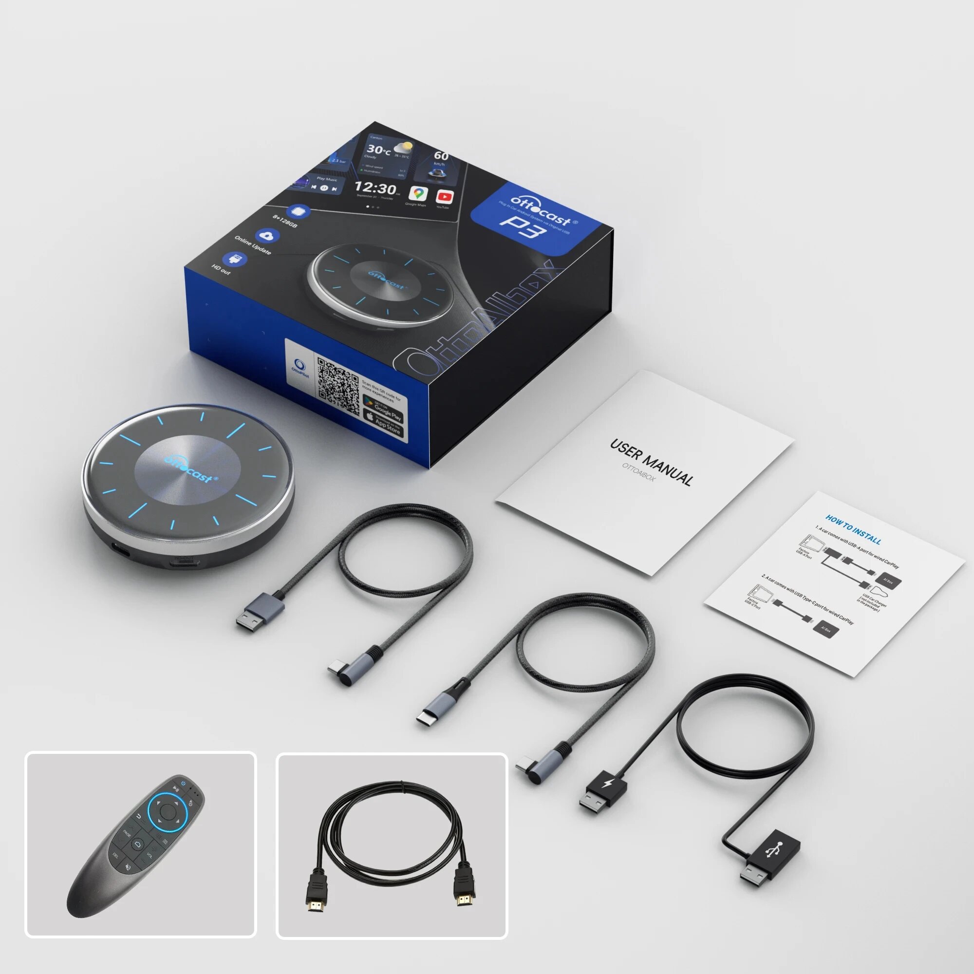 OTTOCAST PICASOU 3 CarPlay AI Box для Toyota Kia