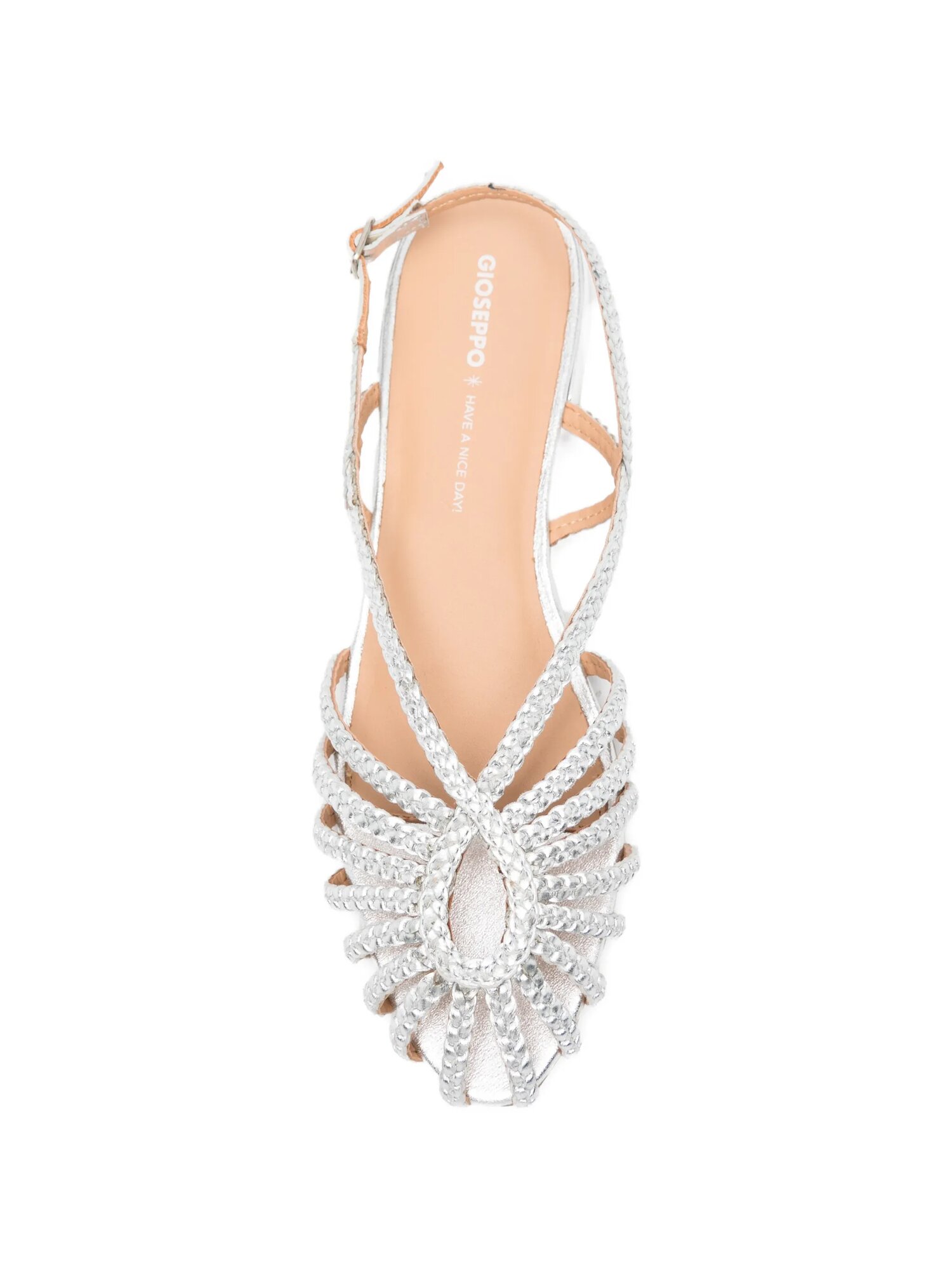 Босоножки Gioseppo Hingham braided cage sandals, размер 38, Silver — фото 1