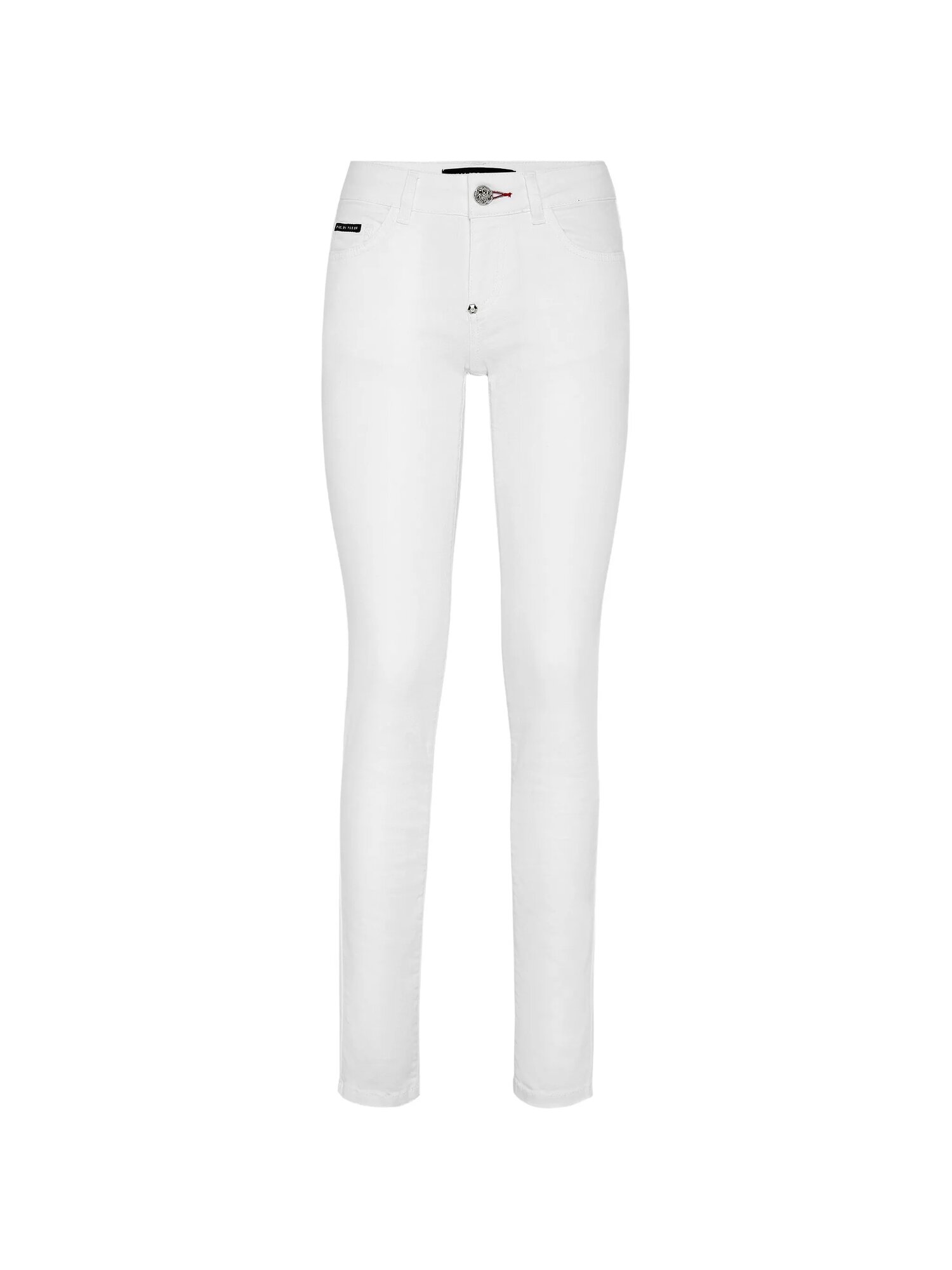 Джинсы Logo-plaque slim-fit denim jeans 