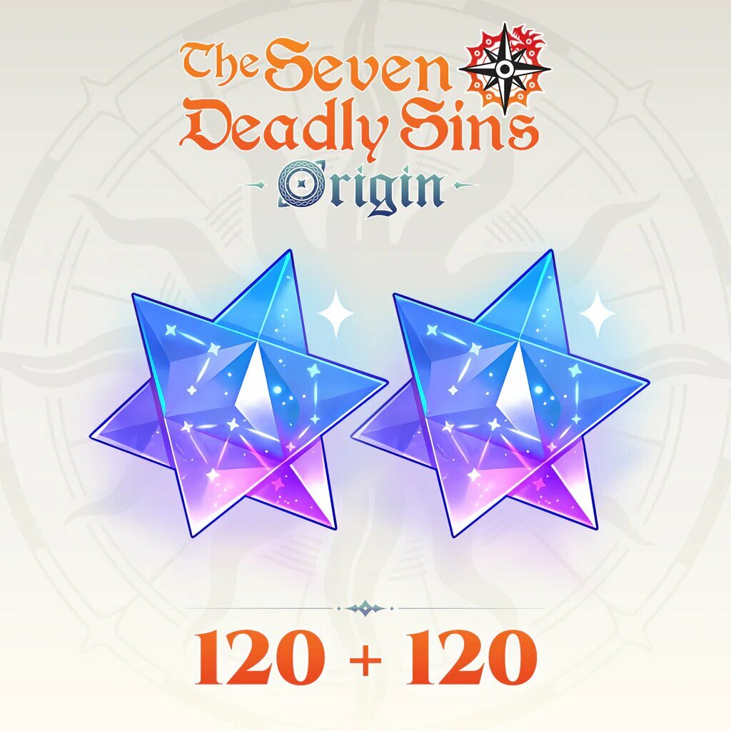 Дополнение The Seven Deadly Sins: Origin - Star Memory * 120 (+120), цифровое издание PlayStation 5, регион Индия / код пополнения баланса