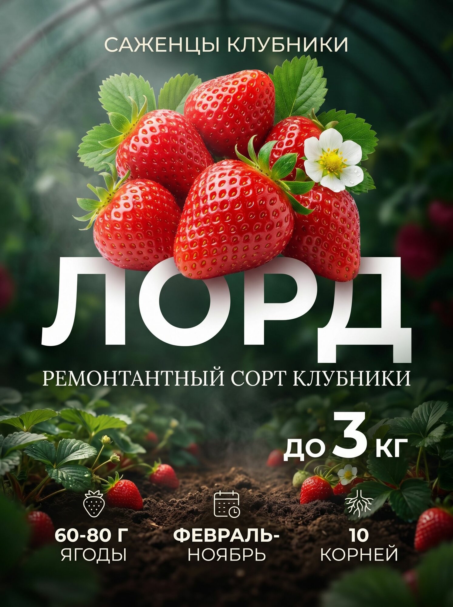 Саженцы клубник Лорд 10-Корней