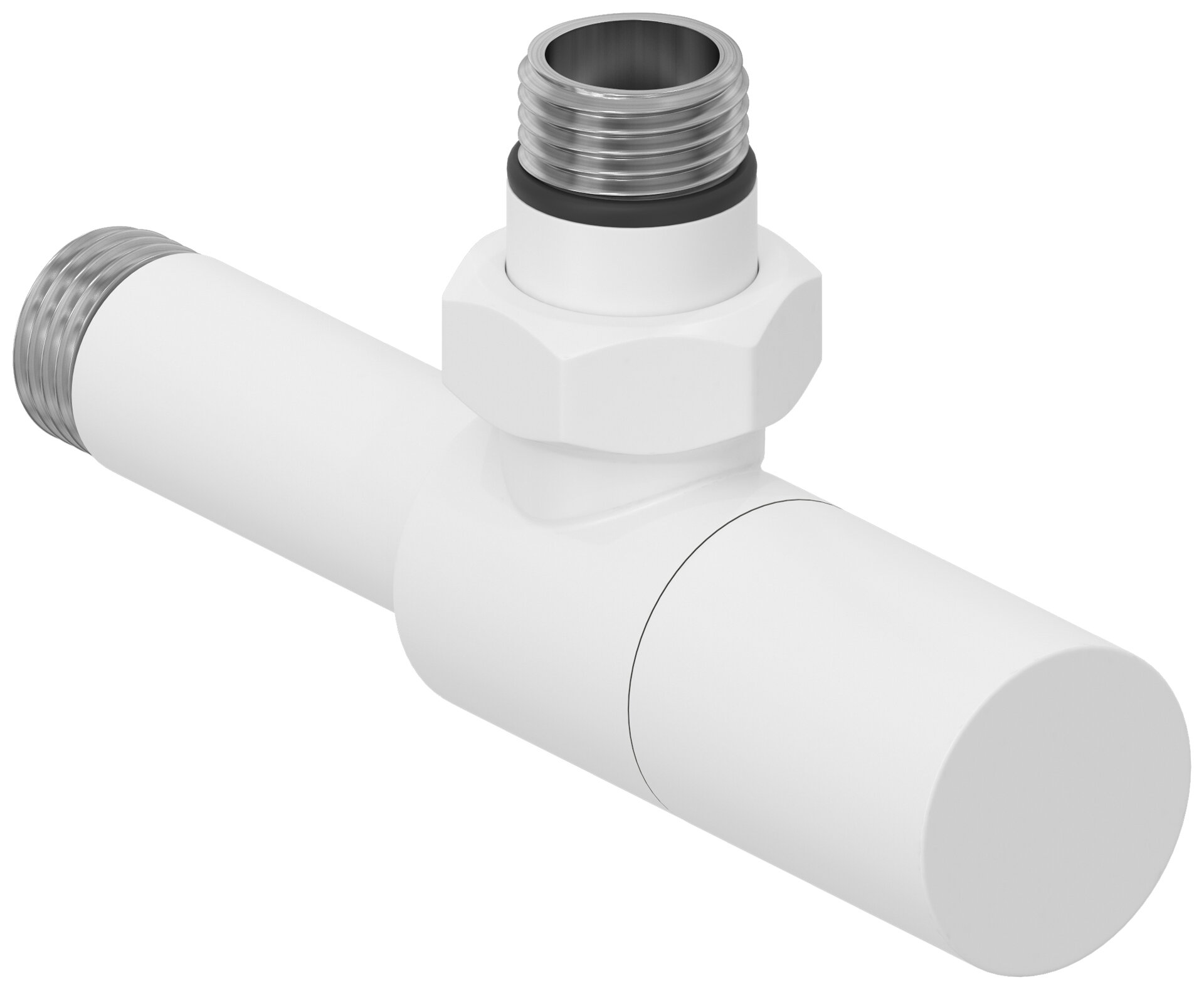 Вентиль Сунержа угловой цилиндр (G 1/2" НР х G 1/2" НР) Матовый белый
