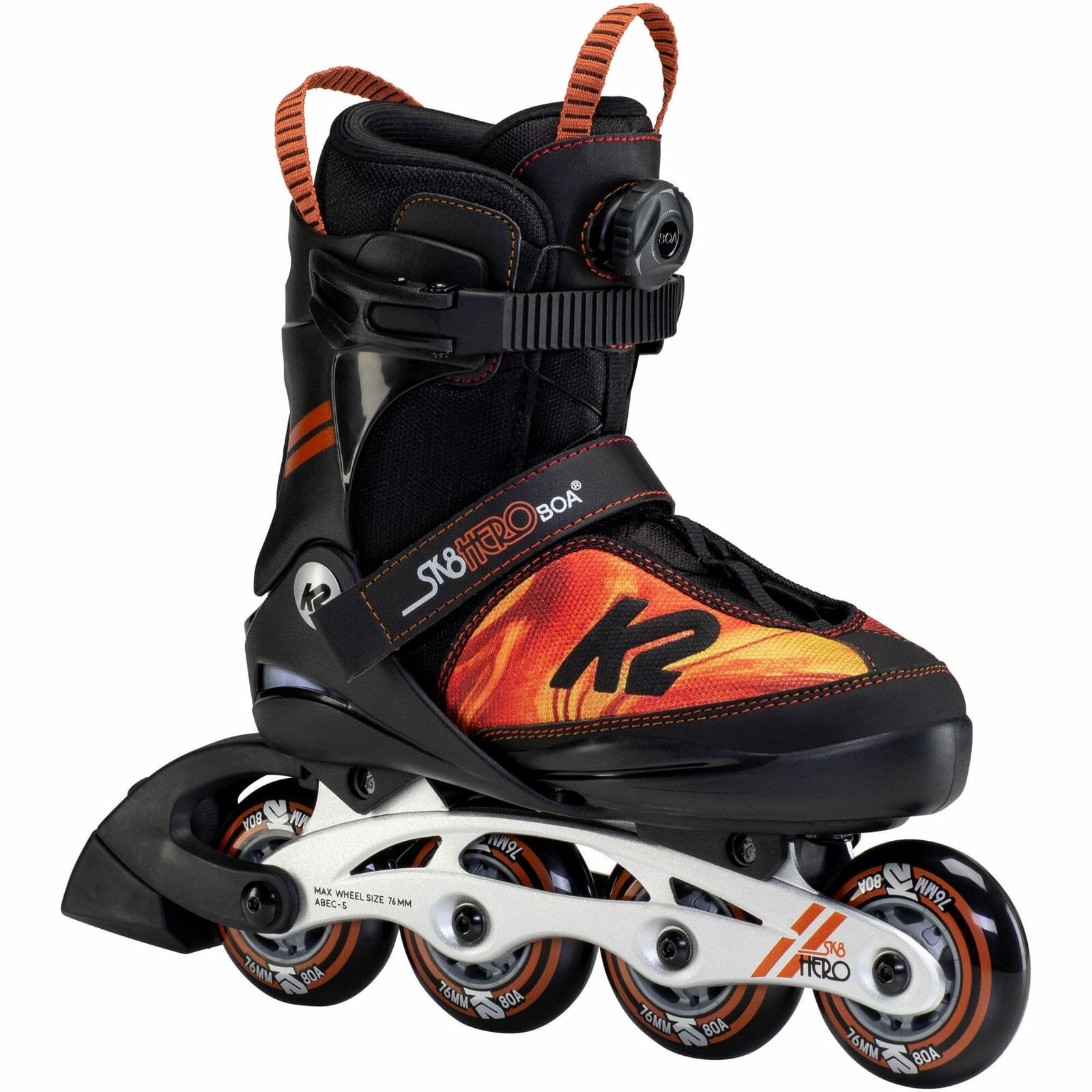 DECATHLON ролики Decathlon K2 SK8 Hero Boa Alu, черный, 32/37