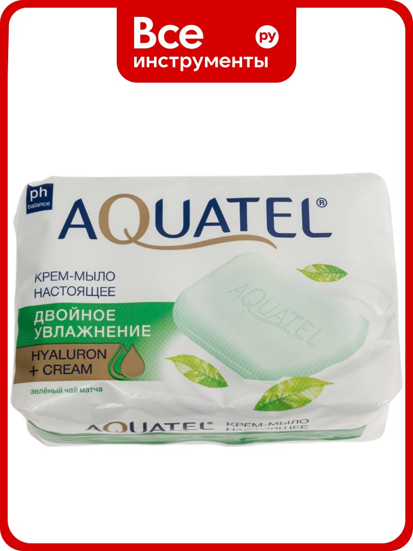 Твердое крем‑мыло Aquatel зеленый чай матча, мягкое очищающее действие, аромат свежего чая для ухода за кожей