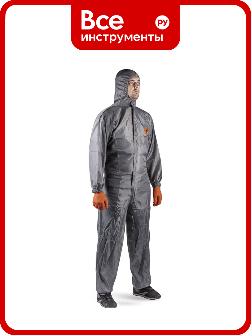 Комбинезон малярный Jeta Safety разм. L/50-52, JPC75g-L полиэфирный, защищает от пыли, с капюшоном и задним карманом