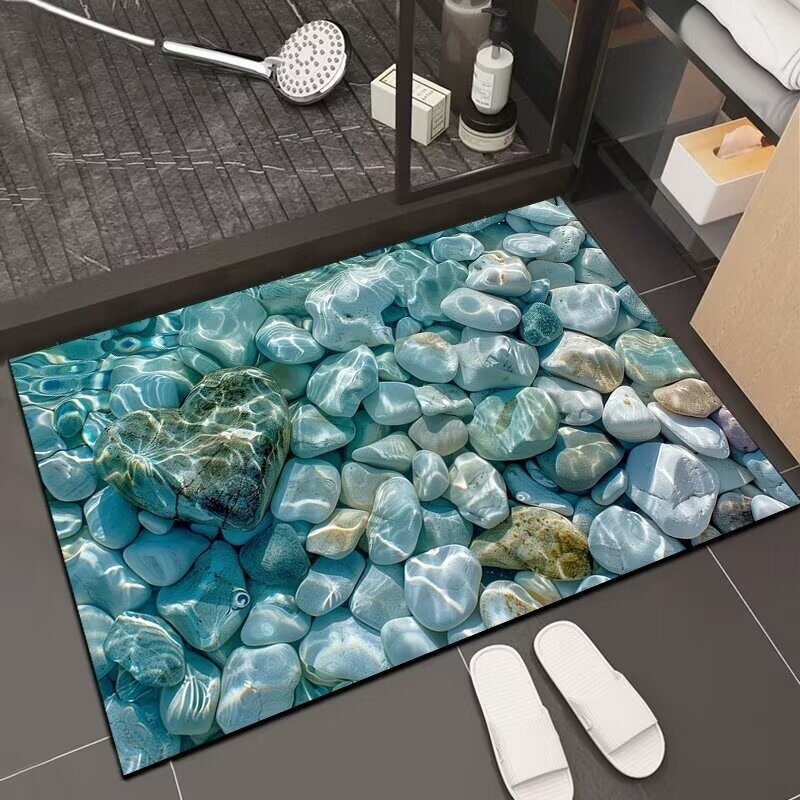 3D Океанский камень, водопоглощающий, быстро сохнущий коврик для ванной из диатомитовой земли, устойчивый к грязи и износу, домашний напольный коврик в наличии